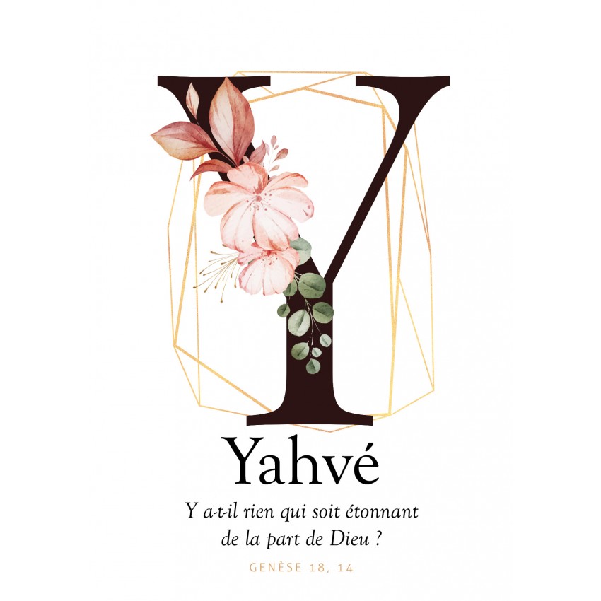 CARTE avec verset Lettre Y - Yahvé