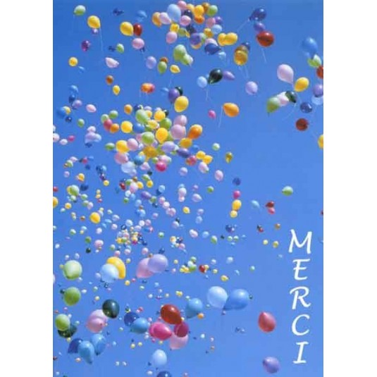 Carte Avec Message Ballons (Merci)