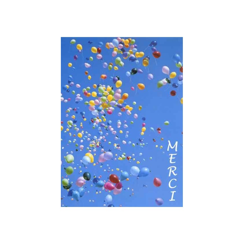 Carte Avec Message Ballons (Merci)
