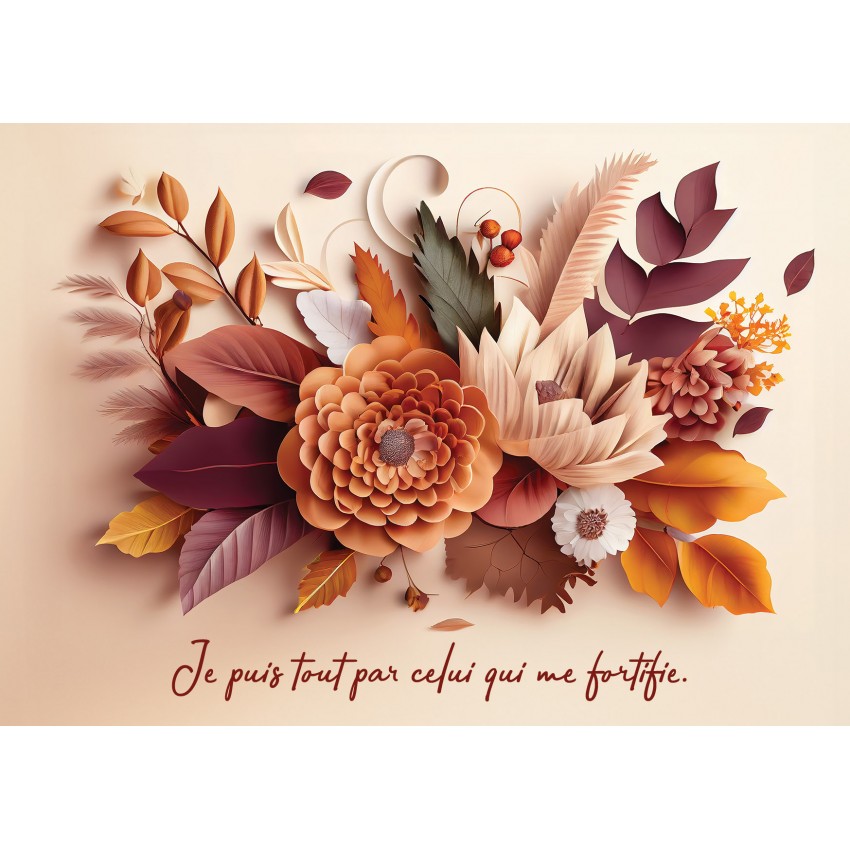 Carte Avec Verset Composition florale d'automne - Éditions Cedis
