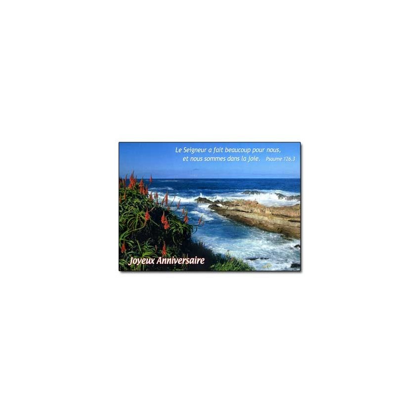 Carte Anniversaire Avec Verset Paysage bord de mer
