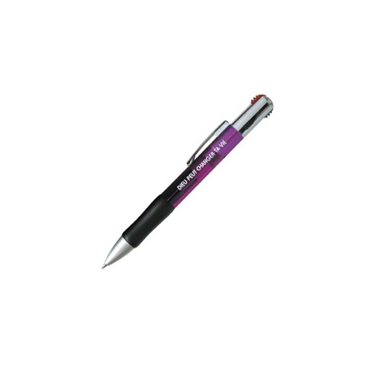 Stylo à bille 4 couleurs violet