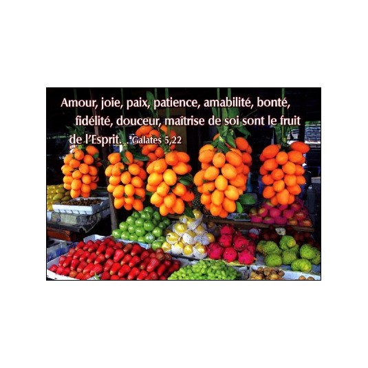 Carte Avec Verset Etal de fruits et légumes
