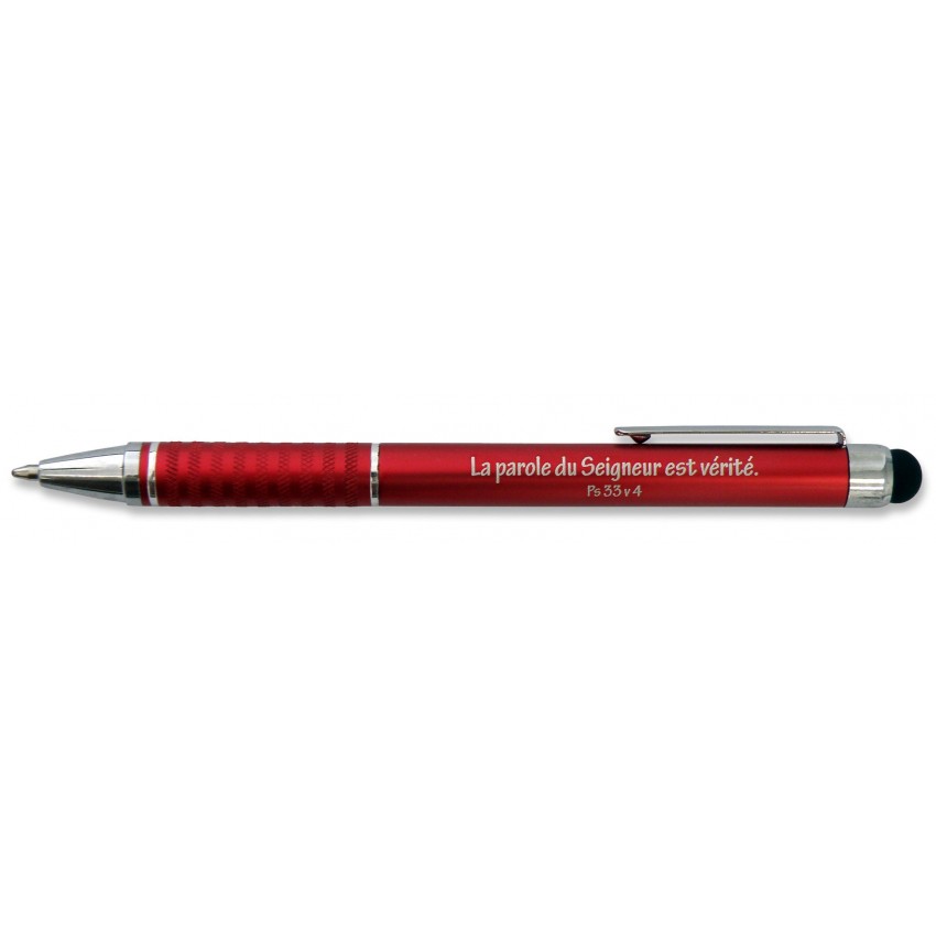 Stylo métal rouge avec embout tactile Ps 33v4