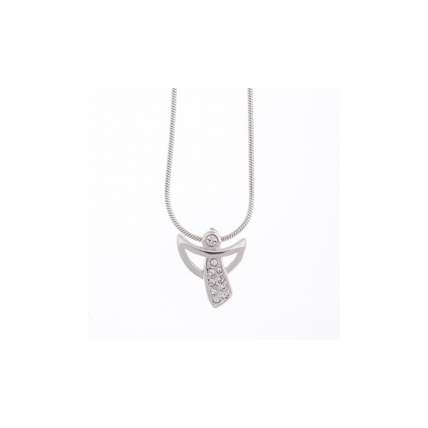 Collier 42cm avec pendentif ange avec cristaux Swarovski 1,6cm