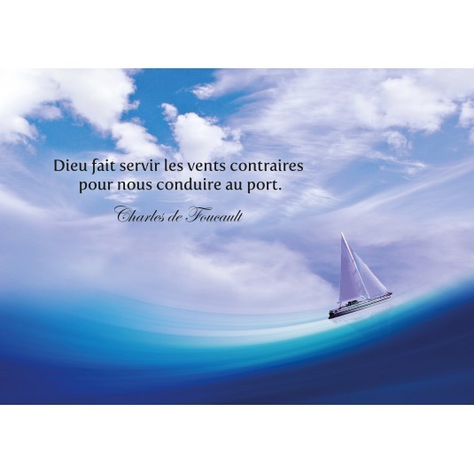 Carte Citation Voilier sur la mer