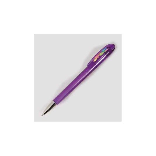 Stylo bille violet poissons multicolore
