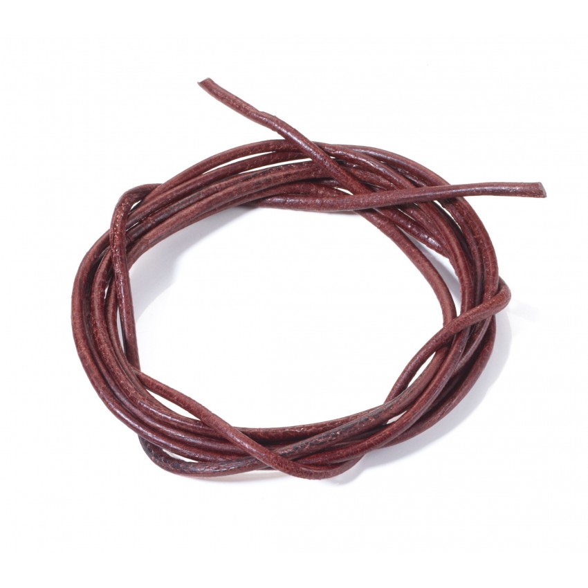 Cordon cuir brun pour pendentif 105cm