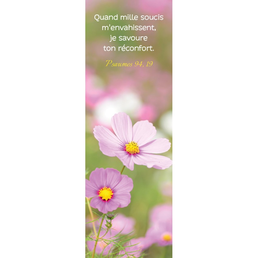 Signet Fleurs roses dans un pré