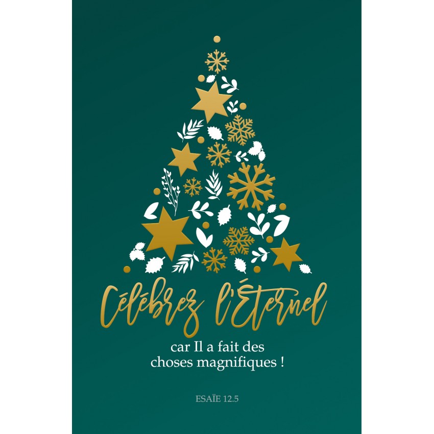 Carte Fin D'année Sapin avec dorure